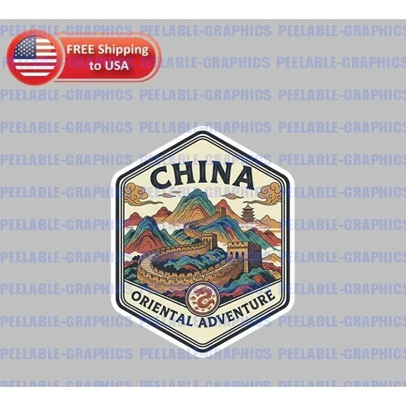 DOPASTICKER China Country Souvenir Sticker Travel Luggage Sticker Phone ...