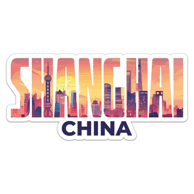 DOPASTICKER China Shanghai City Sticker Decal Phone Decal Water Bottle ...