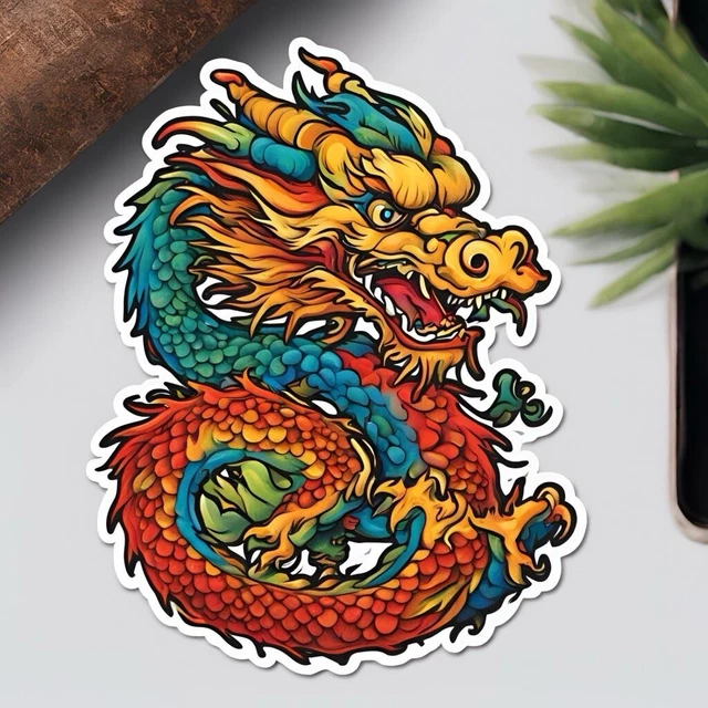 DOPASTICKER Chinese Dragon Sticker Phone Decal Water Bottle Stickers ...