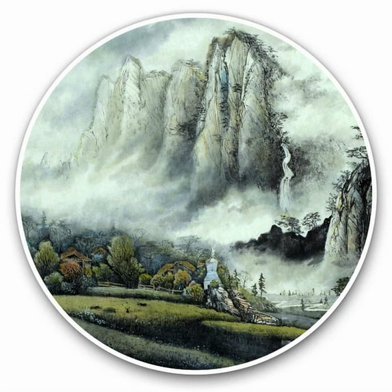 DOPASTICKER Chinese Landscape Waterfall China Cool Gift Decorative ...