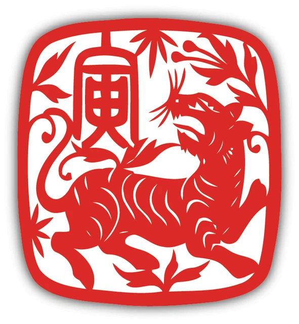 DOPASTICKER Chinese Zodiac Tiger Sign Car Sticker Decal Phone Decal ...