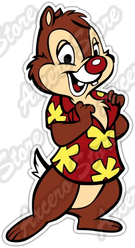 DOPASTICKER Chip And Dale Cartoon Chipmunk Car Sticker Decal Phone Decal Water Bottle Stickers ...