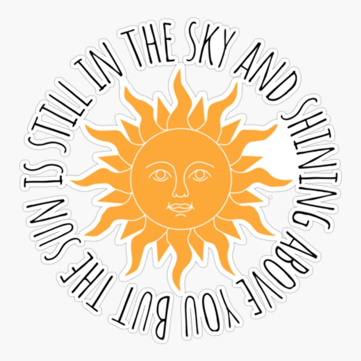 DOPASTICKER Chiquitita Sun Lyrics Sticker, Phone Sticker Car Sticker ...