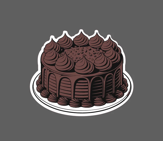 DOPASTICKER Chocolate Cake Sticker Dessert Food Dinner Sticker Phone ...