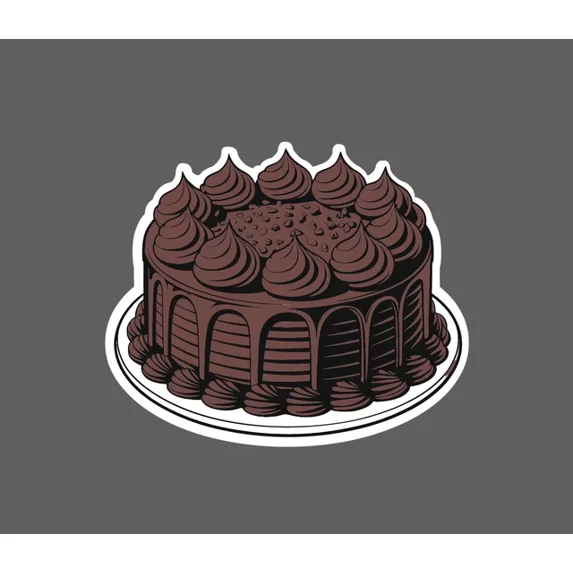 DOPASTICKER Chocolate Cake Sticker Dessert Food Dinner Sticker Phone ...