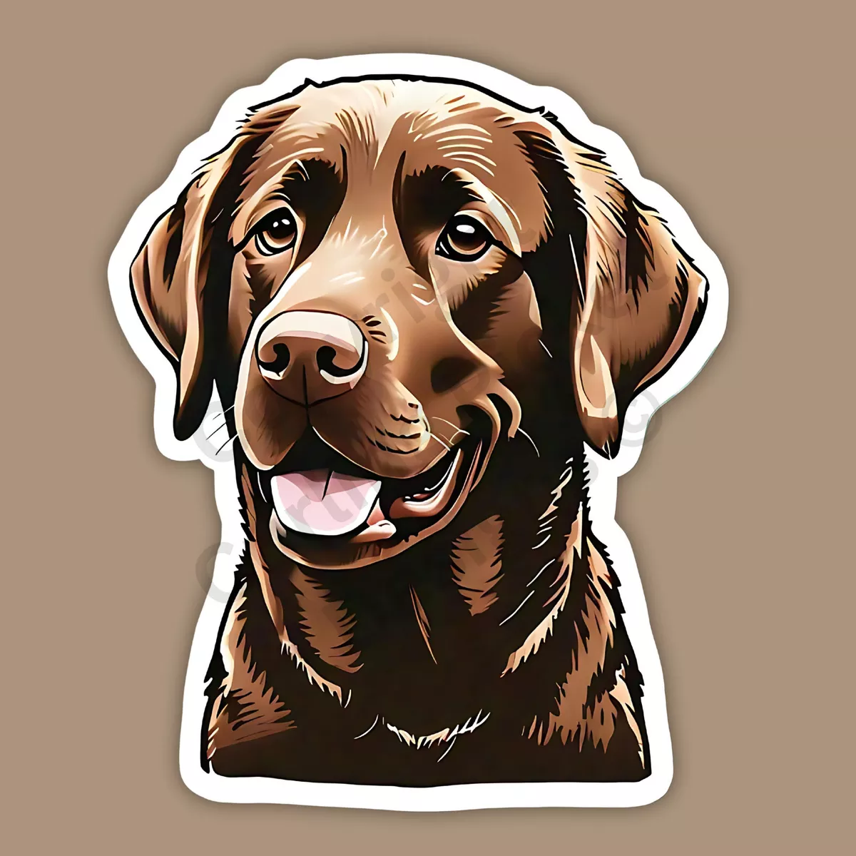 DOPASTICKER Chocolate Lab Labrador Retriever Dog Breed Cute Adorable ...