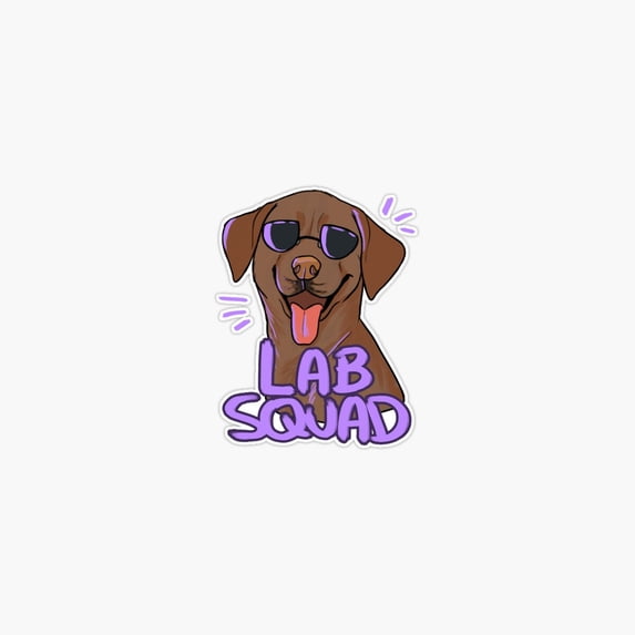 DOPASTICKER Chocolate Lab Squad Sticker, Phone Sticker Water Bottle ...