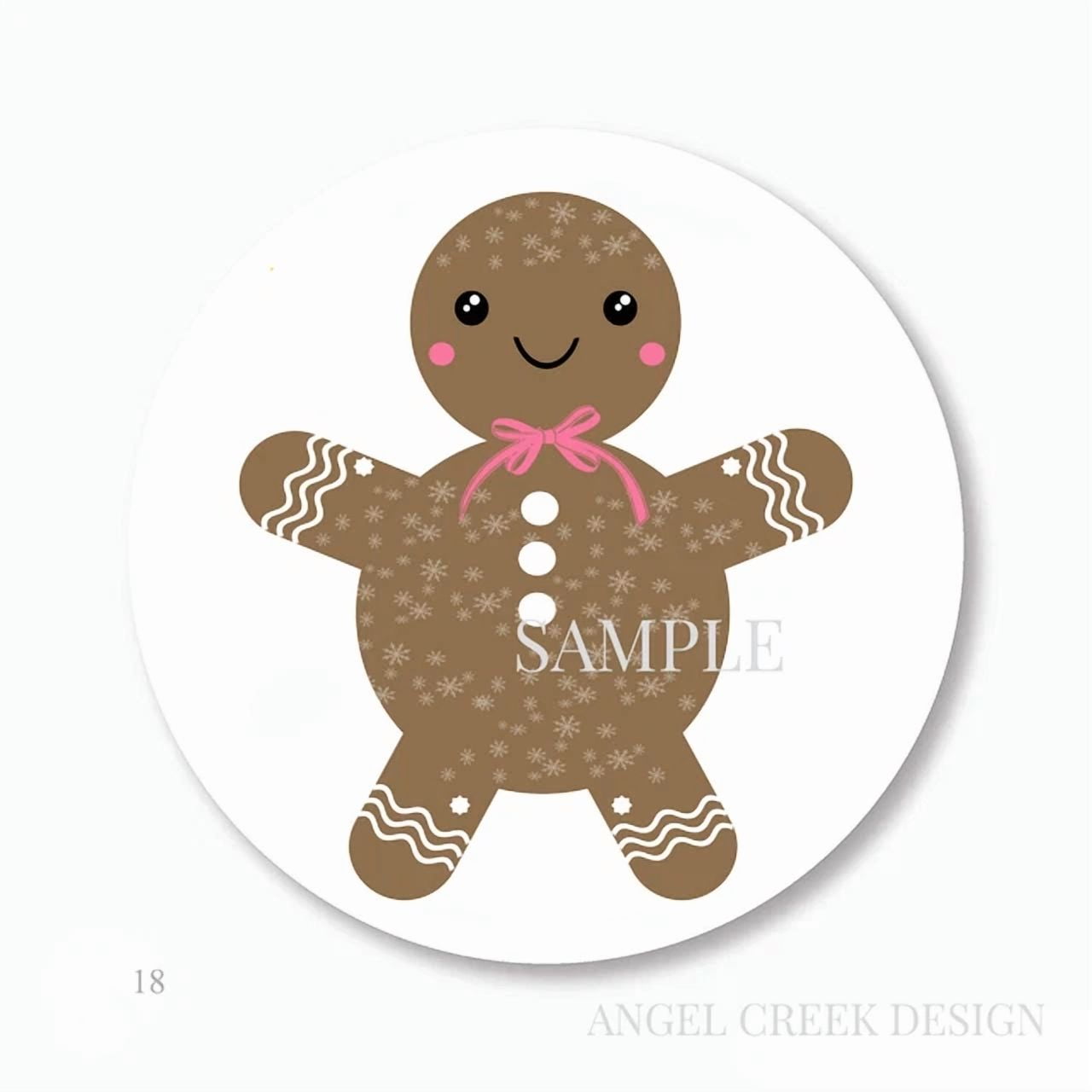 DOPASTICKER Chri.Stm.As Gingerbread Cookie Scrapbook Stickers Round ...