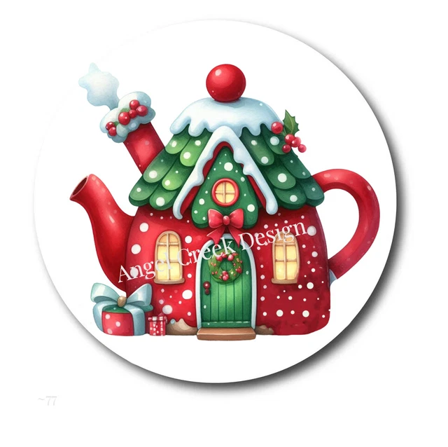 DOPASTICKER Chri.Stm.As House Teapot Scrapbook Stickers Phone Water ...
