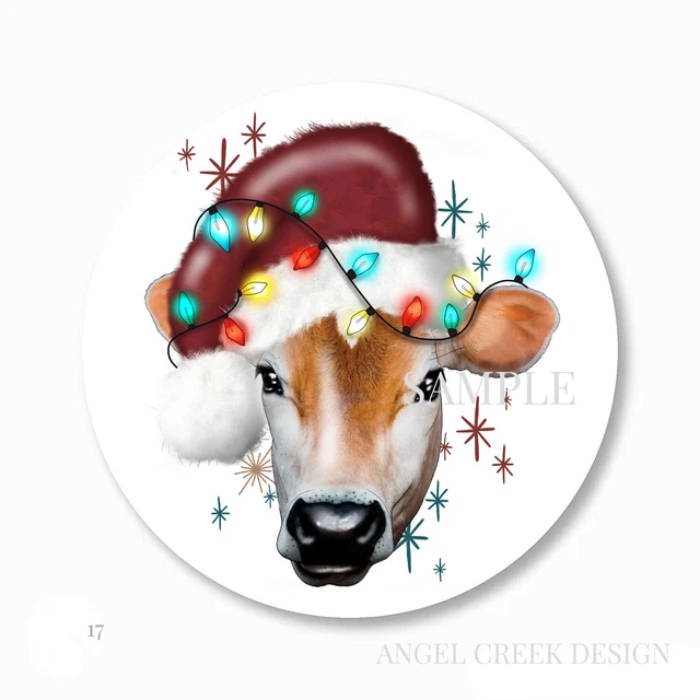 DOPASTICKER Chri.Stm.As Lights Cow Scrapbook Stickers Phone Decal Water ...