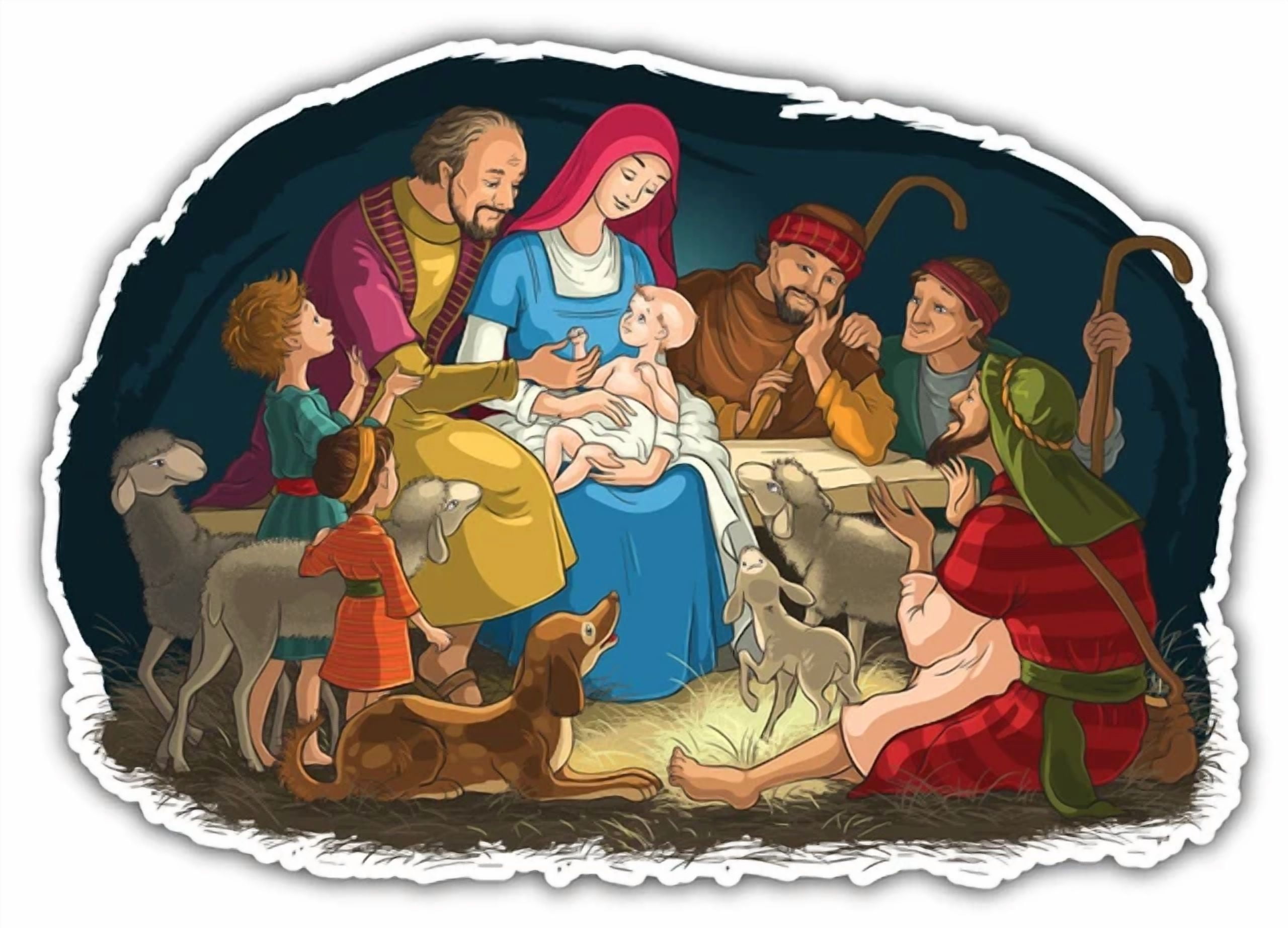 DOPASTICKER Chri.Stm.As Nativity Holy Family Religion Car Sticker Phone Water Bottle Stickers ...