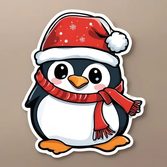 DOPASTICKER Chri.Stm.As Penguin Sticker Phone Decal Water Bottle ...