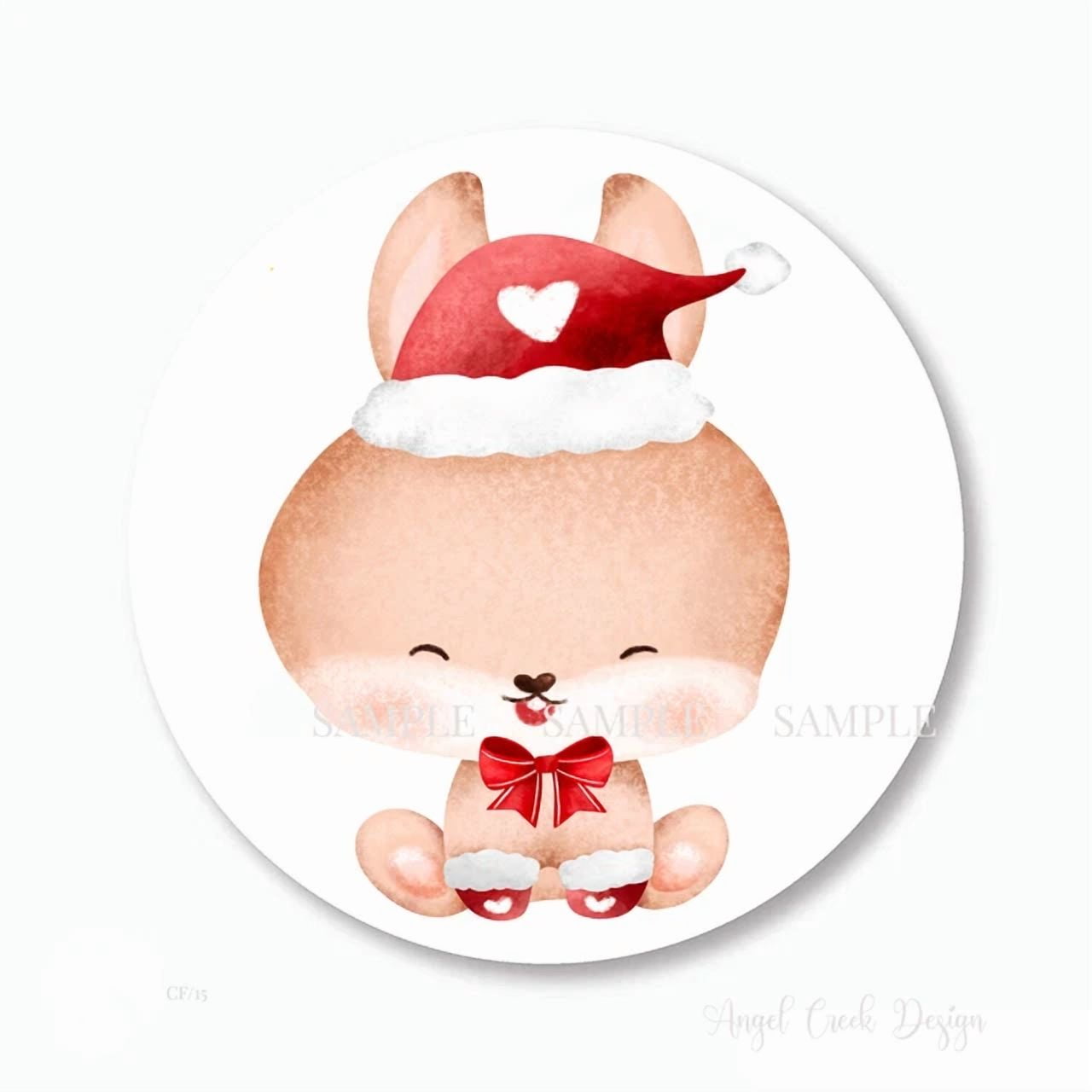 DOPASTICKER Chri.Stm.As Rabbit Scrapbook Stickers Round Round Phone ...