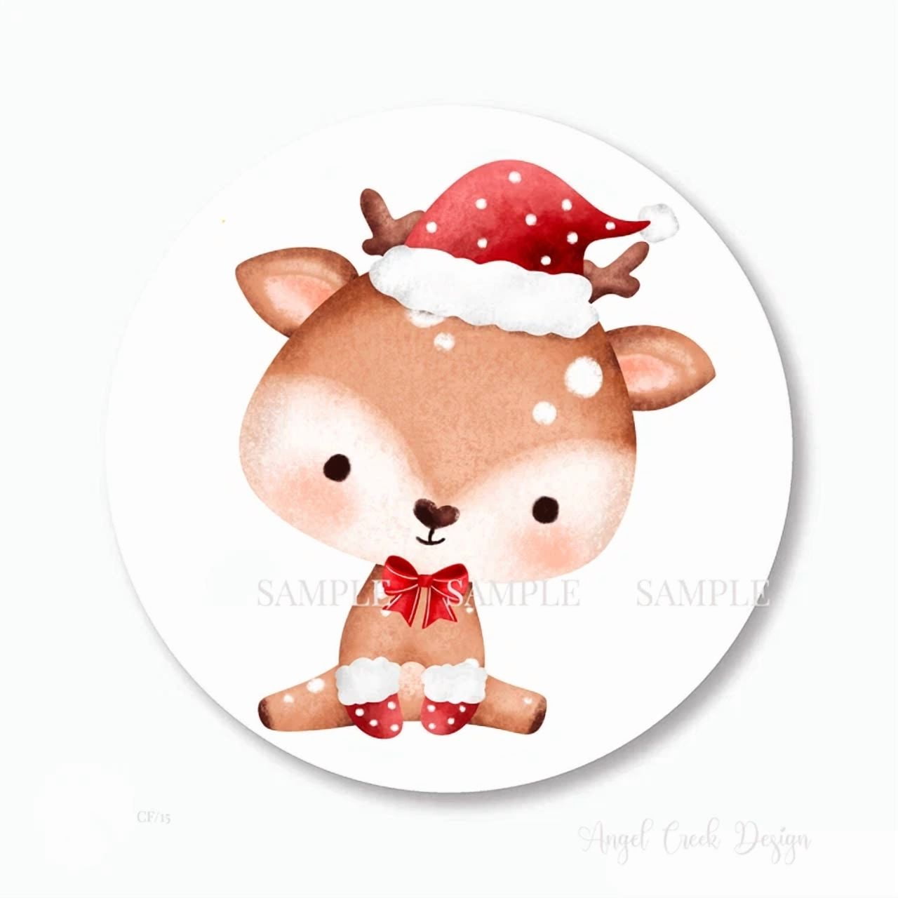 DOPASTICKER Chri.Stm.As Reindeer Scrapbook Stickers Round Round Phone ...
