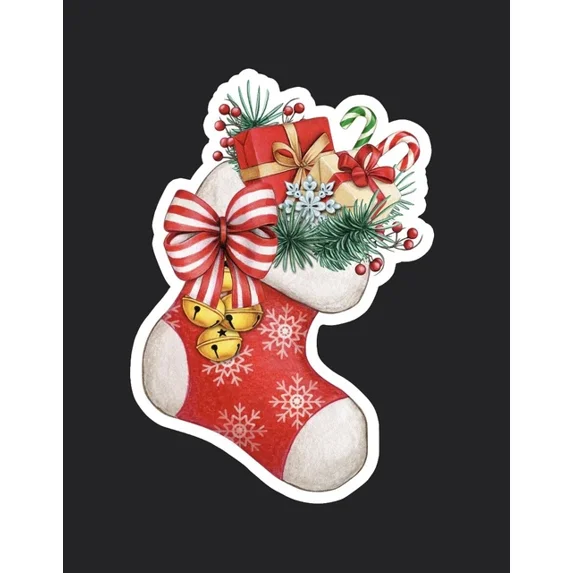 DOPASTICKER Chri.Stm.As Stocking Sticker Phone Decal Water Bottle ...