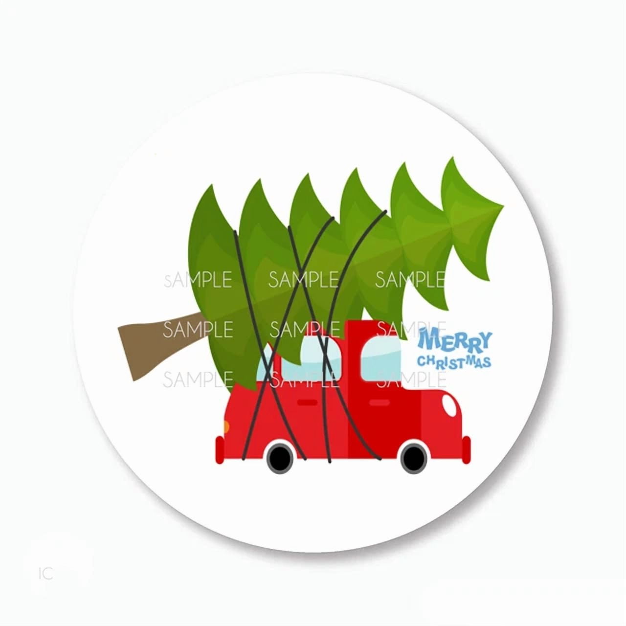 DOPASTICKER Chri.Stm.As Tree Red Truck Scrapbook Stickers Phone Decal ...