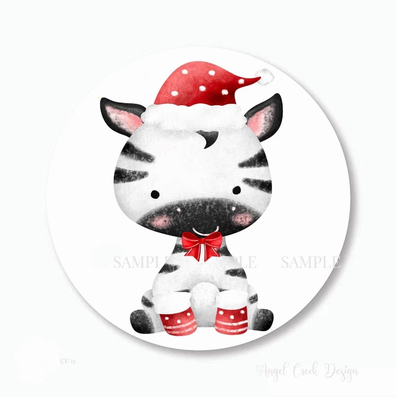 DOPASTICKER Chri.Stm.As Zebra Scrapbook Stickers Round Round Phone ...