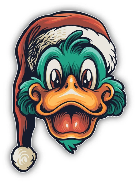 DOPASTICKER Chris.Tmas Duck Mascot Sticker Decal Phone Decal Water ...