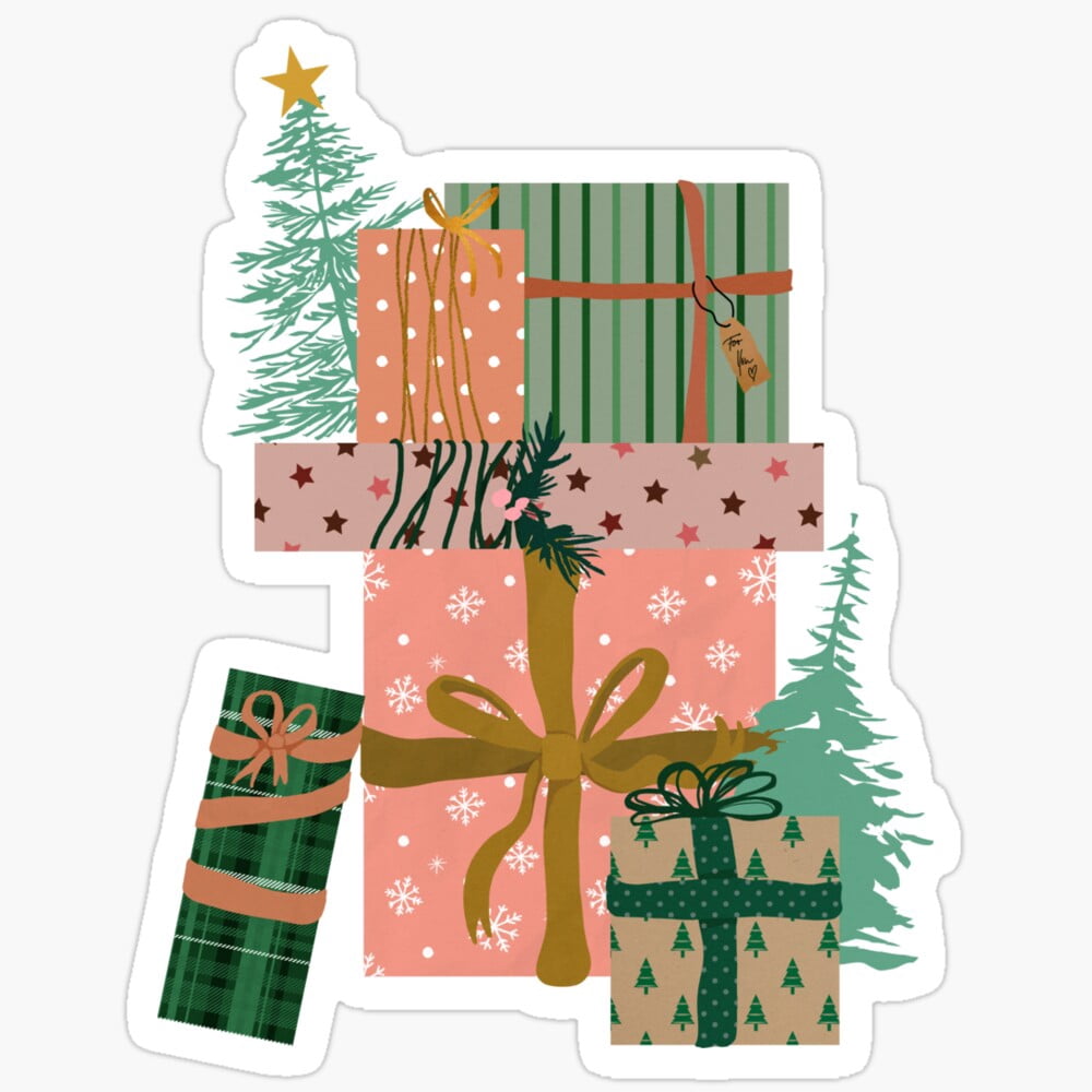 DOPASTICKER Chris.Tmas Gifts Illustration Sticker Phone Sticker, Latop ...