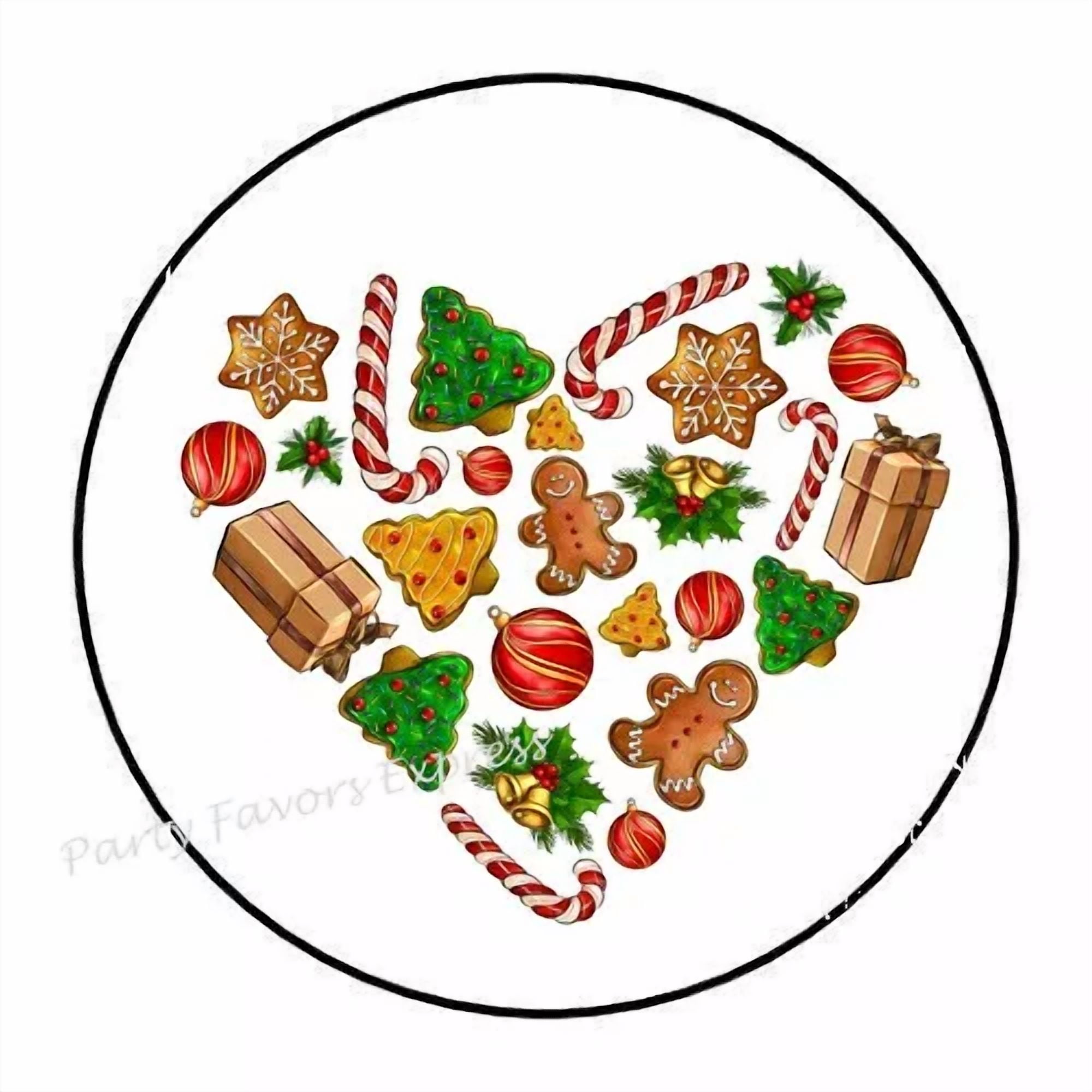 DOPASTICKER Chris.Tmas Heart Stickers Favors Phone Decal Water Bottle ...