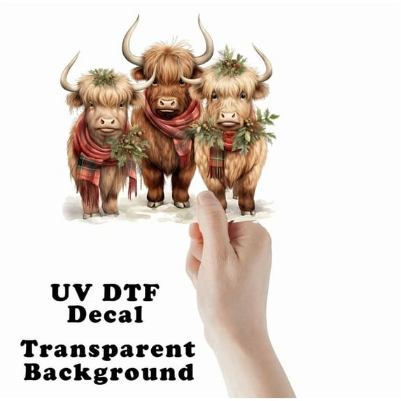 DOPASTICKER Chris.Tmas Highland Cow Trio Sticker - Decorative Laptop ...