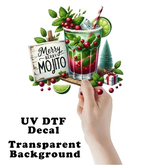 DOPASTICKER Chris.Tmas Merry Berry Mojito Sticker, Design Preview Only ...