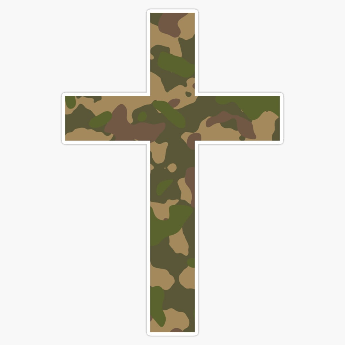 DOPASTICKER Christian Cross In A Classic Camo Design Sticker, Phone ...