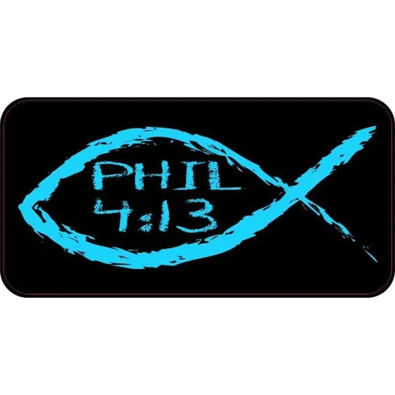 DOPASTICKER Christian Fish Philippians 4:13 Sticker Phone Sticker ...