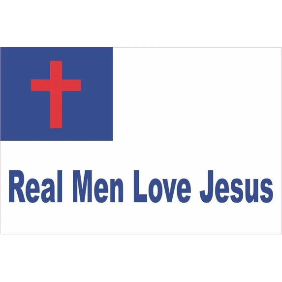 DOPASTICKER Christian Flag With Real Men Love Jesus Sticker Phone ...