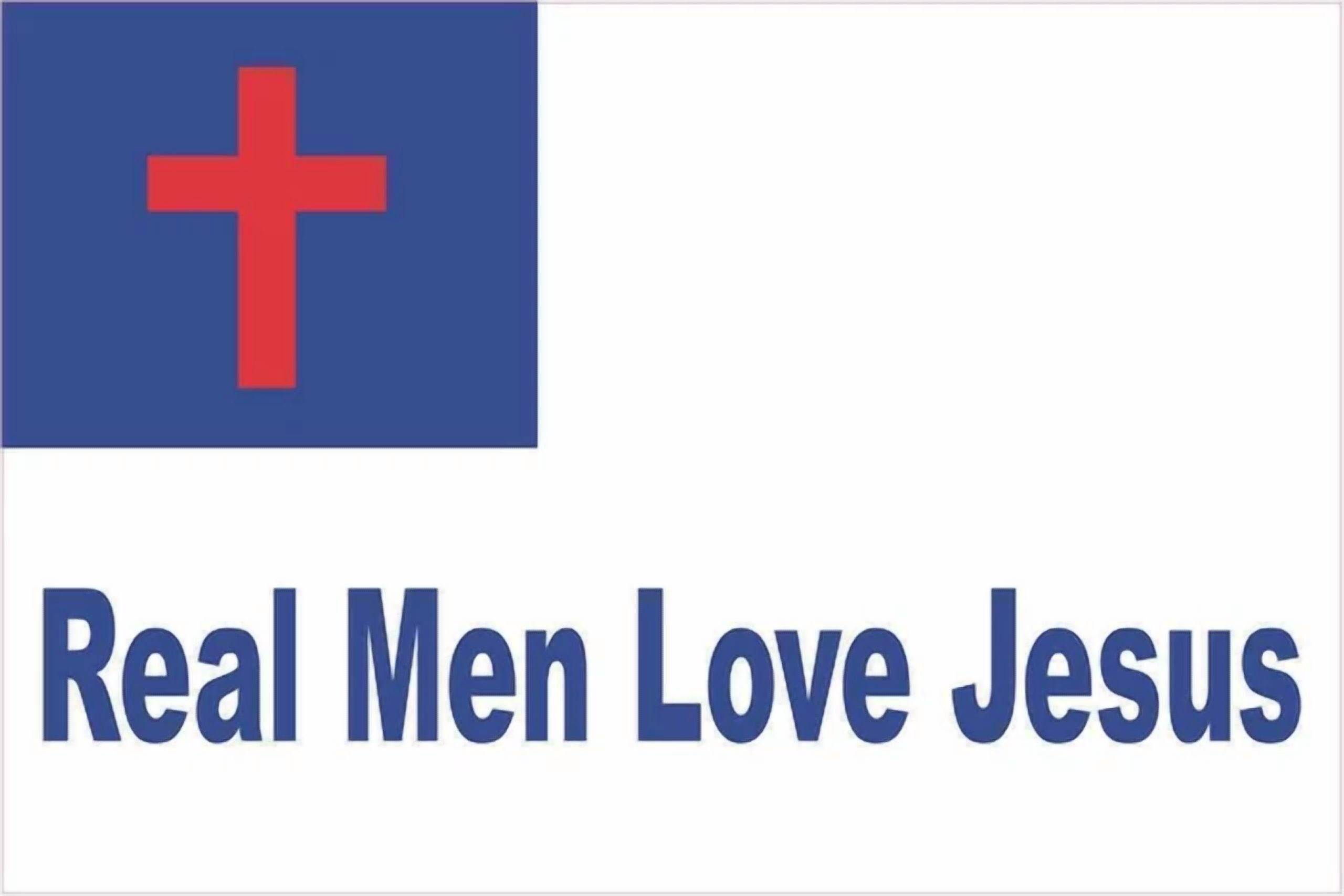 DOPASTICKER Christian Flag With Real Men Love Jesus Sticker Phone ...