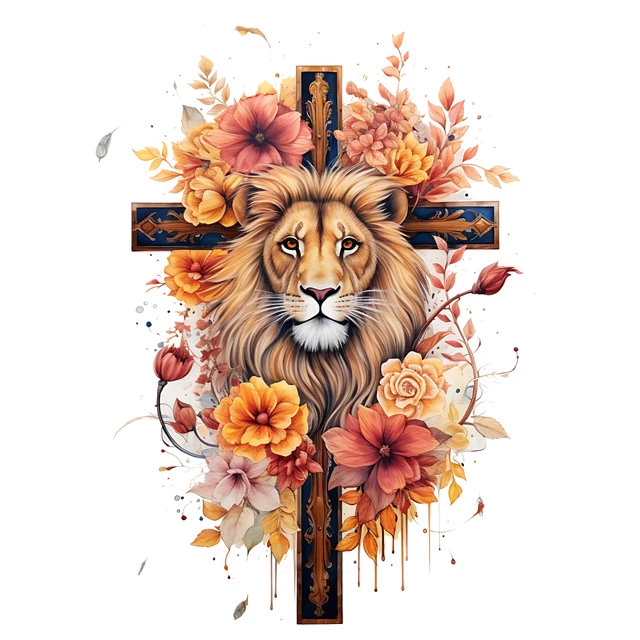 DOPASTICKER Christian Sticker Jesus Heart Lion Watercolor Hope Prayer ...