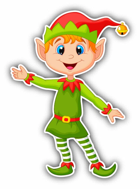 DOPASTICKER Christmas Elf Cute Cartoon Sticker Decal Phone Decal Water ...