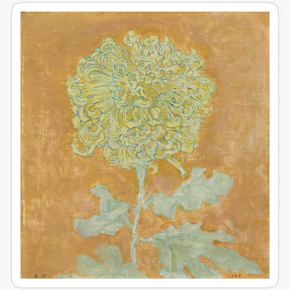 DOPASTICKER Chrysanthemum Painting Piet Mondrian Sticker Waterproof ...