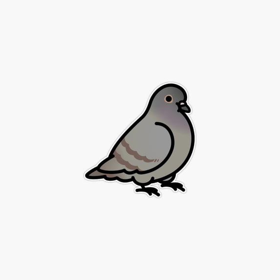 DOPASTICKER Chubby Gray Rock Tan Pigeon Sticker, Phone Sticker Car ...