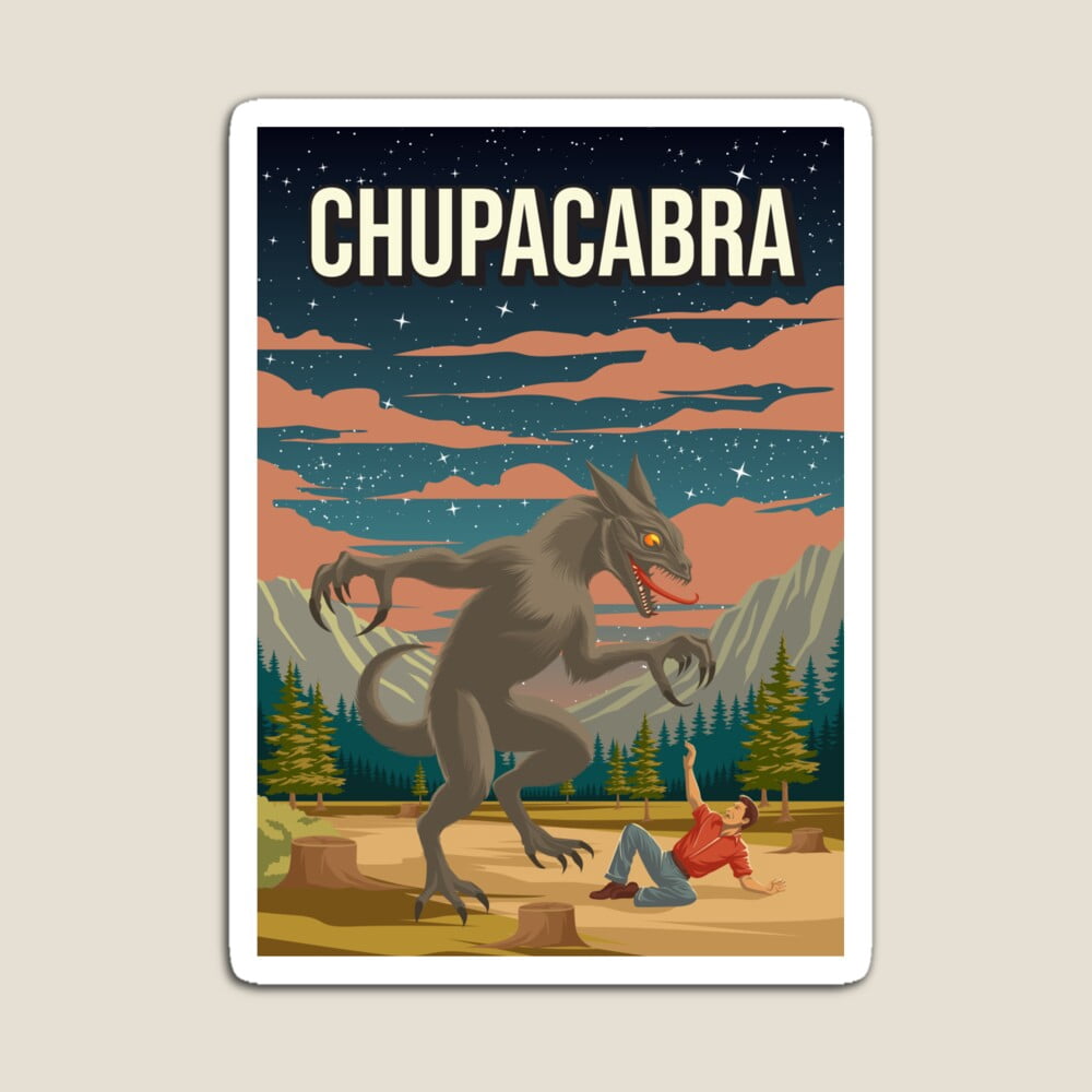 DOPASTICKER Chupacabra Cryptid Travel Poster Monster Decorative Laptop ...