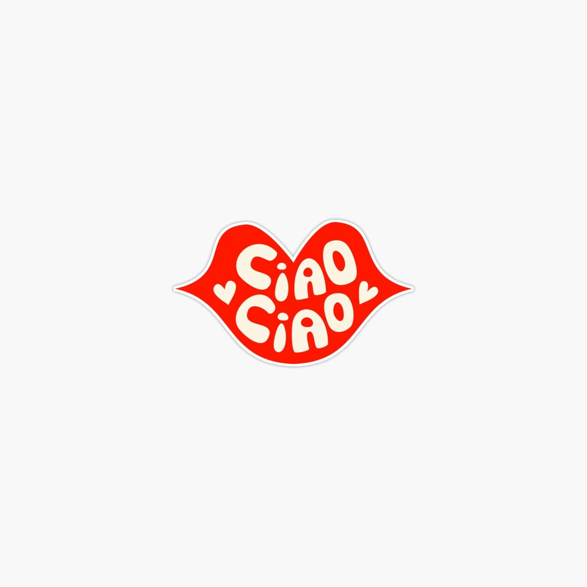 DOPASTICKER Ciao Ciao Red Lips Sticker, Phone Sticker Water Bottle ...