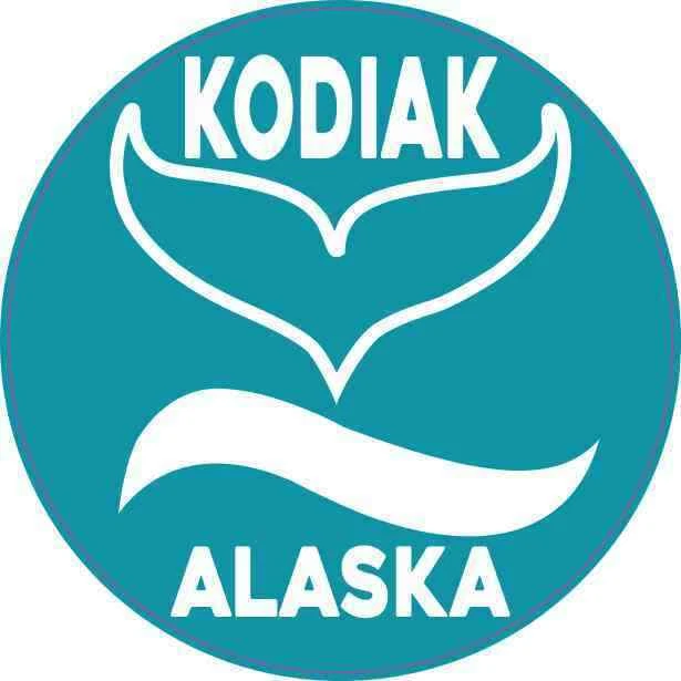 DOPASTICKER Circle Kodiak Alaska Whale Sticker Animal Watching Sticker ...
