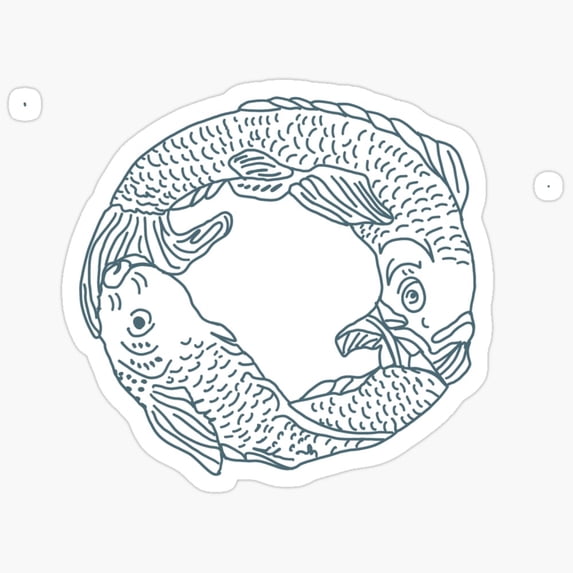 DOPASTICKER Circle Of Fish Sticker Phone Decal Water Bottle Stickers ...