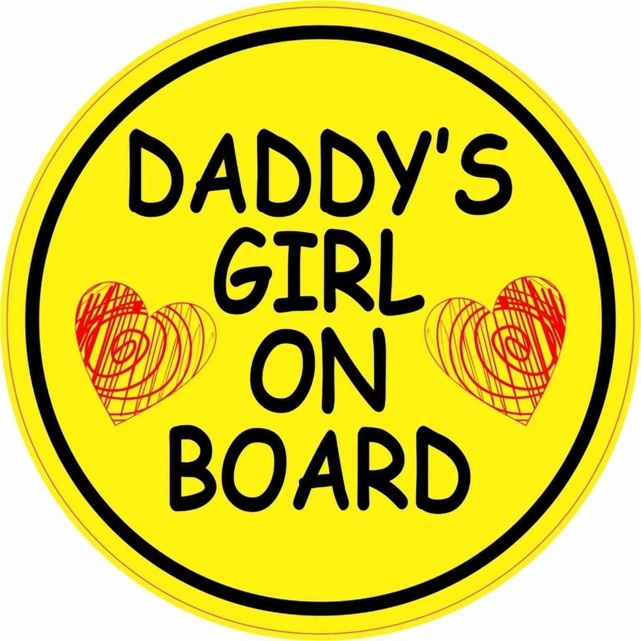 DOPASTICKER Circular Daddys Girl On Board Sticker Phone Sticker, Latop ...