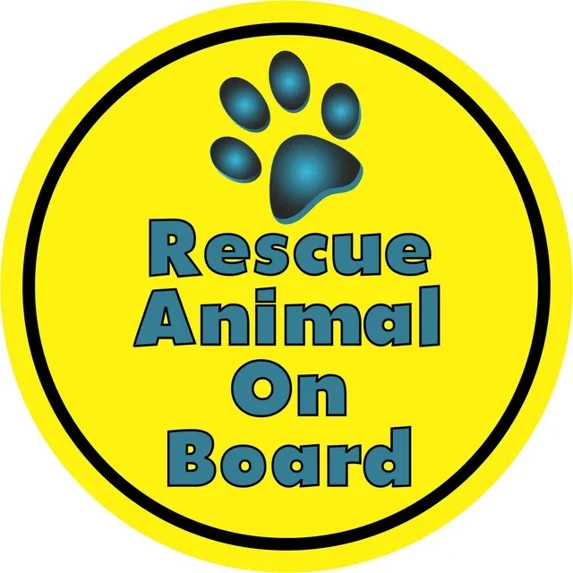 DOPASTICKER Circular Rescue Animal On Board Sticker Phone Sticker ...