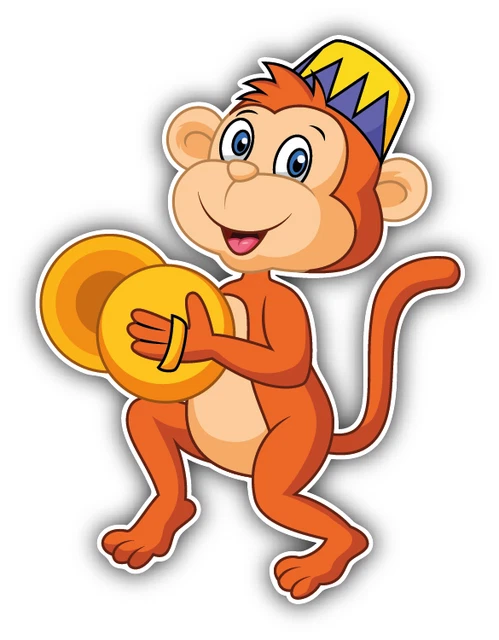 DOPASTICKER Circus Monkey Cartoon Sticker Decal Phone Decal Water ...