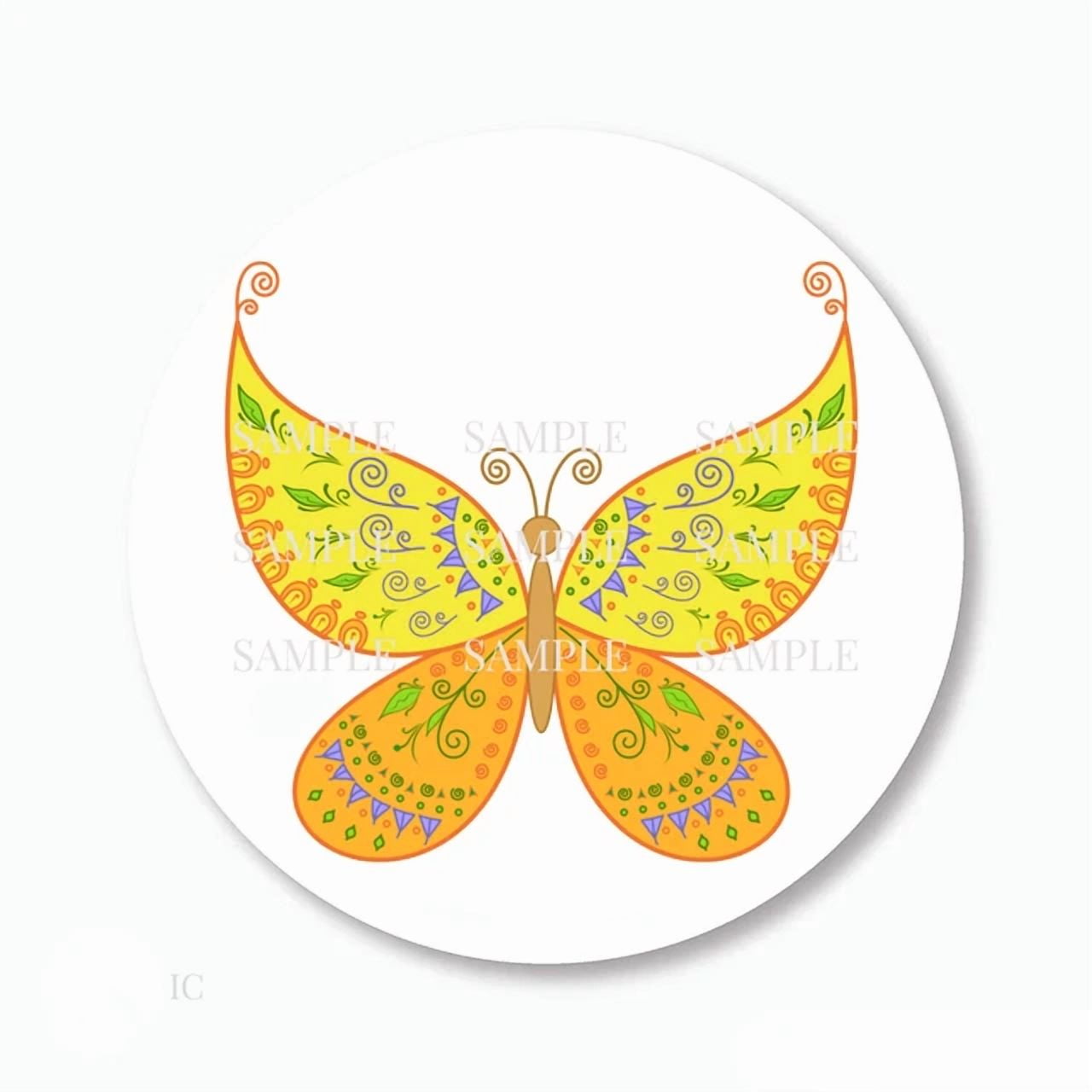 DOPASTICKER Citrus Butterfly Scrapbook Stickers Round Matte Glossy ...
