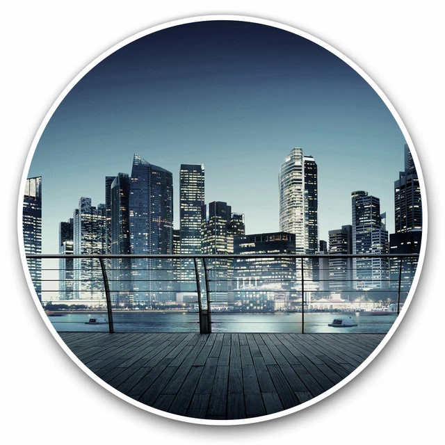 DOPASTICKER Cityscape High Rise Buildings Cool Gift Decorative Laptop ...