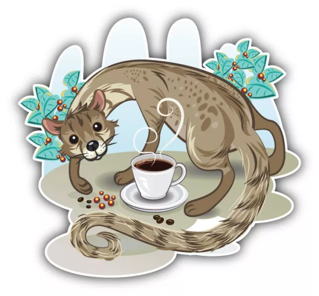 DOPASTICKER Civet Coffee Kopi Luwak Sticker Decal Phone Decal Water ...