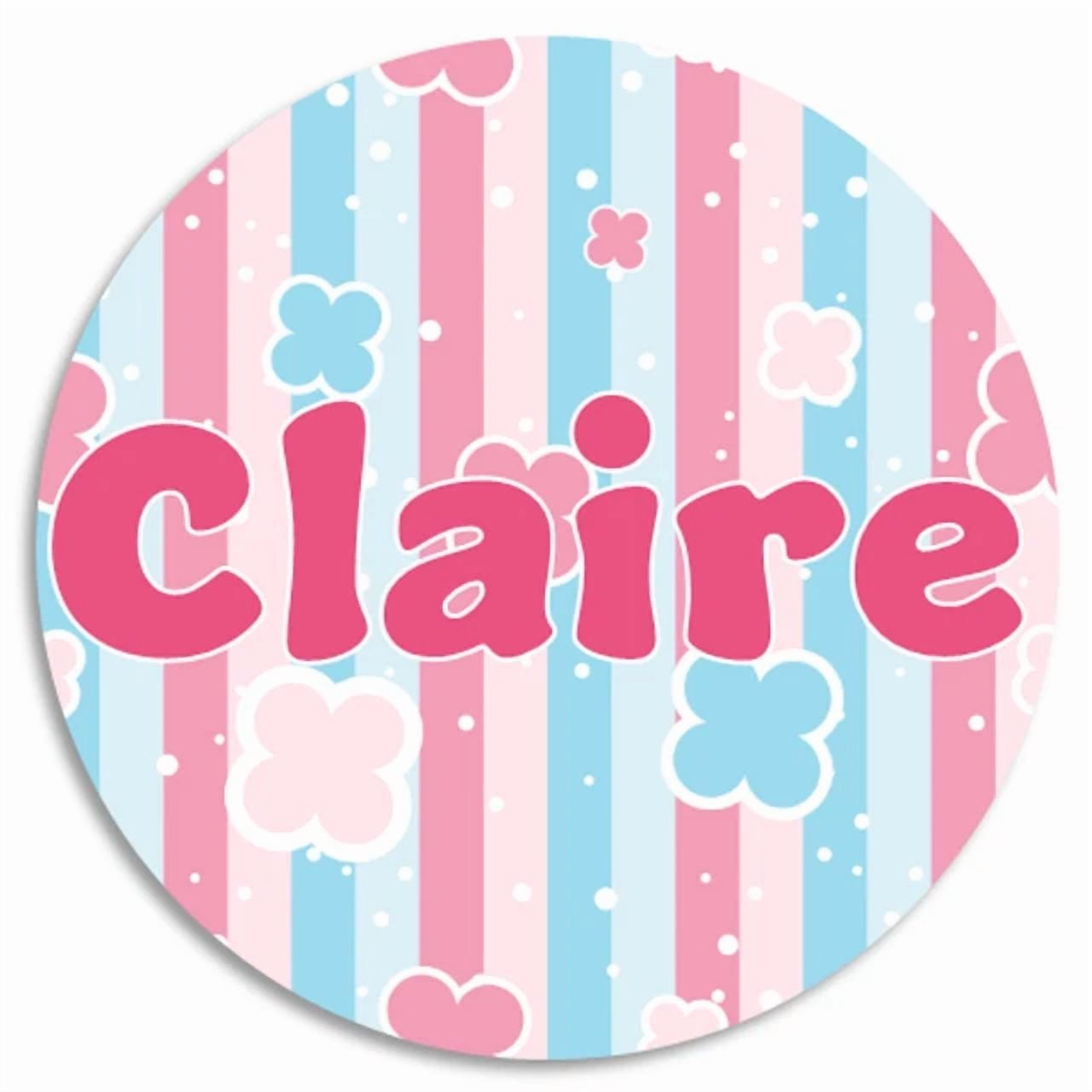 DOPASTICKER Claire Sticker, Name Tag Water Bottle School Supplies Phone ...