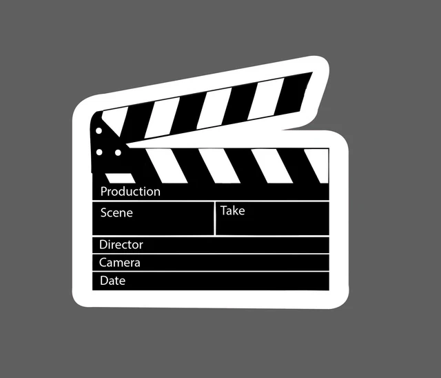 DOPASTICKER Clapper Board Sticker Film Movie Book Sticker Phone Sticker ...