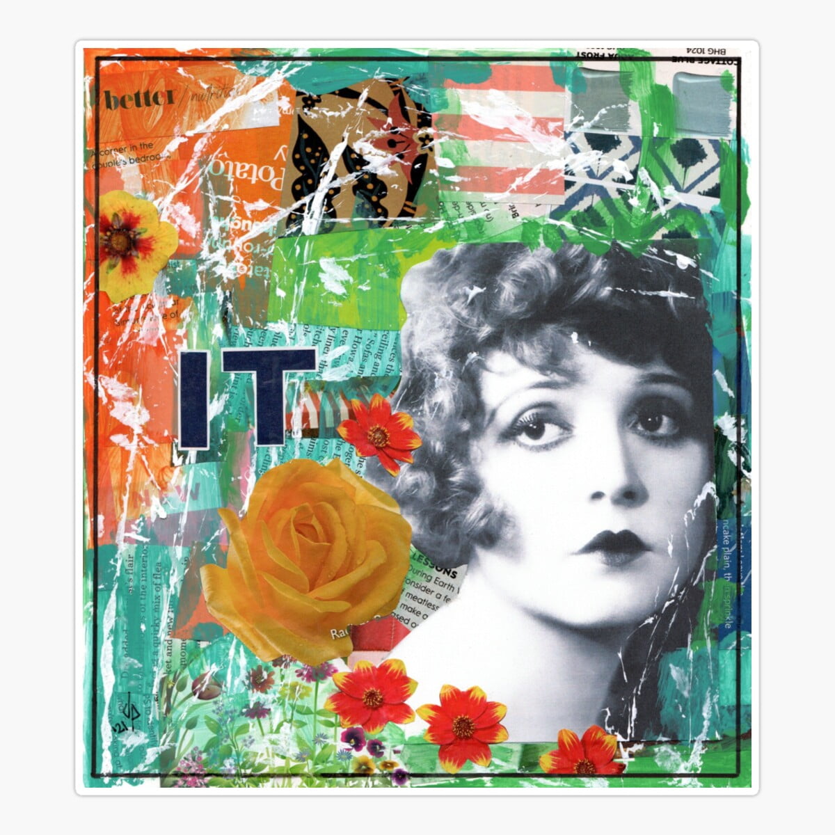 DOPASTICKER Clara Bow Collage Sticker, Phone Sticker Water Bottle ...