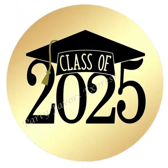 DOPASTICKER Class Of 2025 Graduation Gold Foil Decorative Laptop, Phone ...