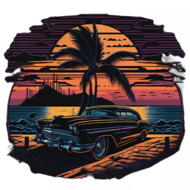 DOPASTICKER Classic Car Sticker Vintage Muscle Classic Retro Summer ...