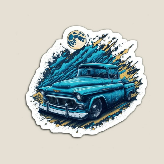 DOPASTICKER Classic Cars With Moon Background. Sticker, 6927 Phone ...